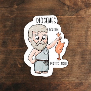 Diogenes the Cynic | Behold! Plato’s Man | Philosophy Sticker - Etsy