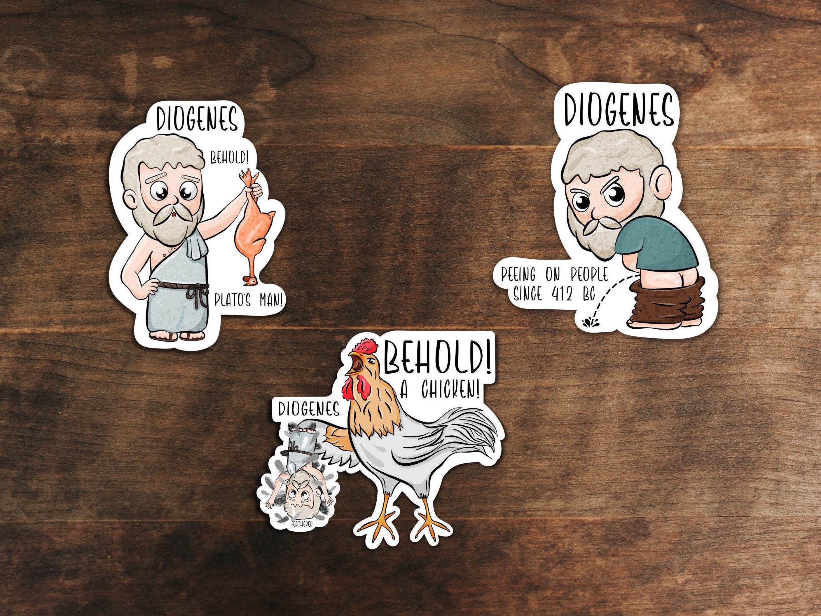 Diogenes the Cynic Sticker Set Behold Platos Man Philosophy Stickers - Etsy
