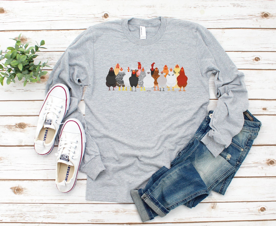 Chicken Shirt, Long Sleeved Chicken Shirt, Chicken Tee Shirt, Chicken T ...