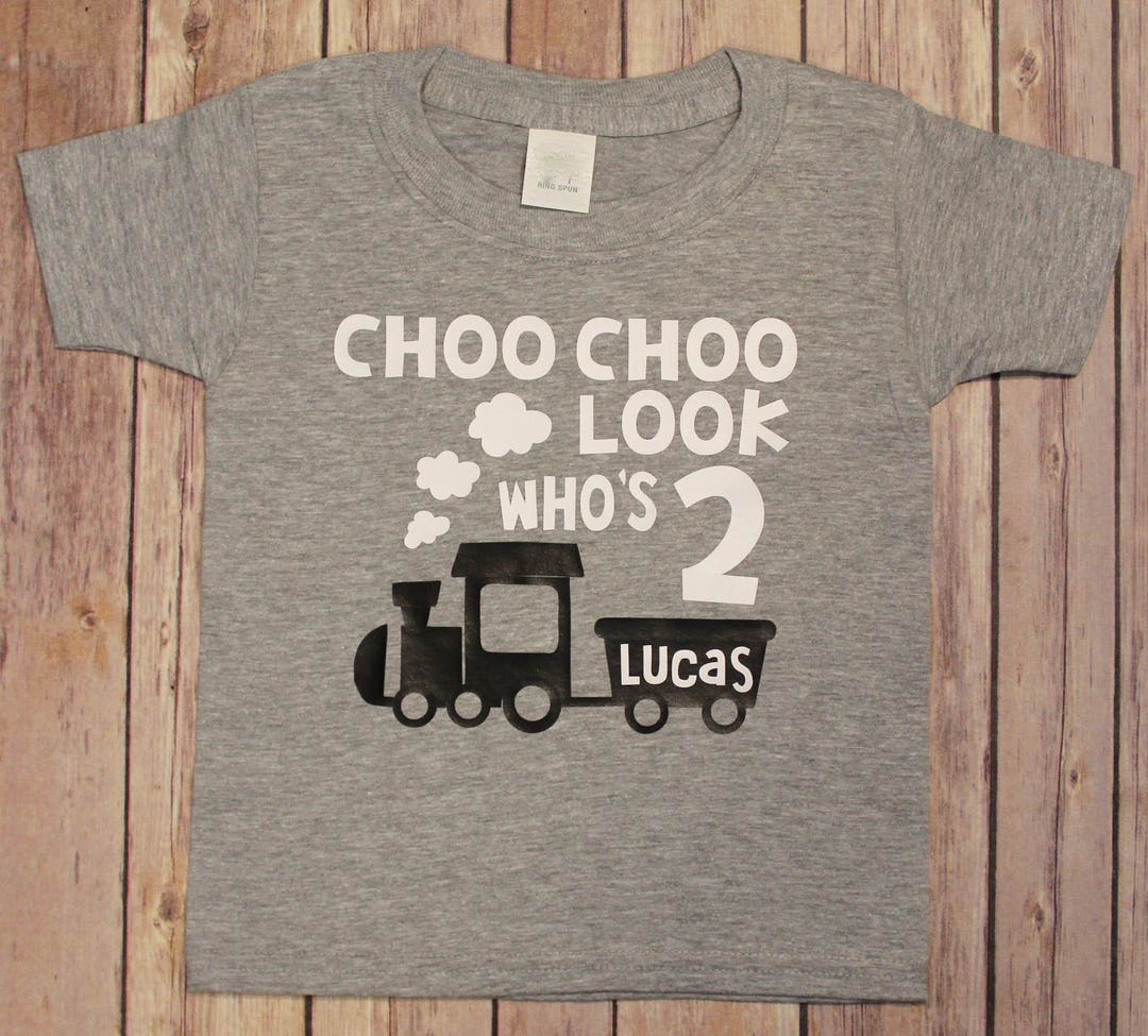 Birthday Shirt Choo Choo Look Who's Two Second Birthday - Etsy