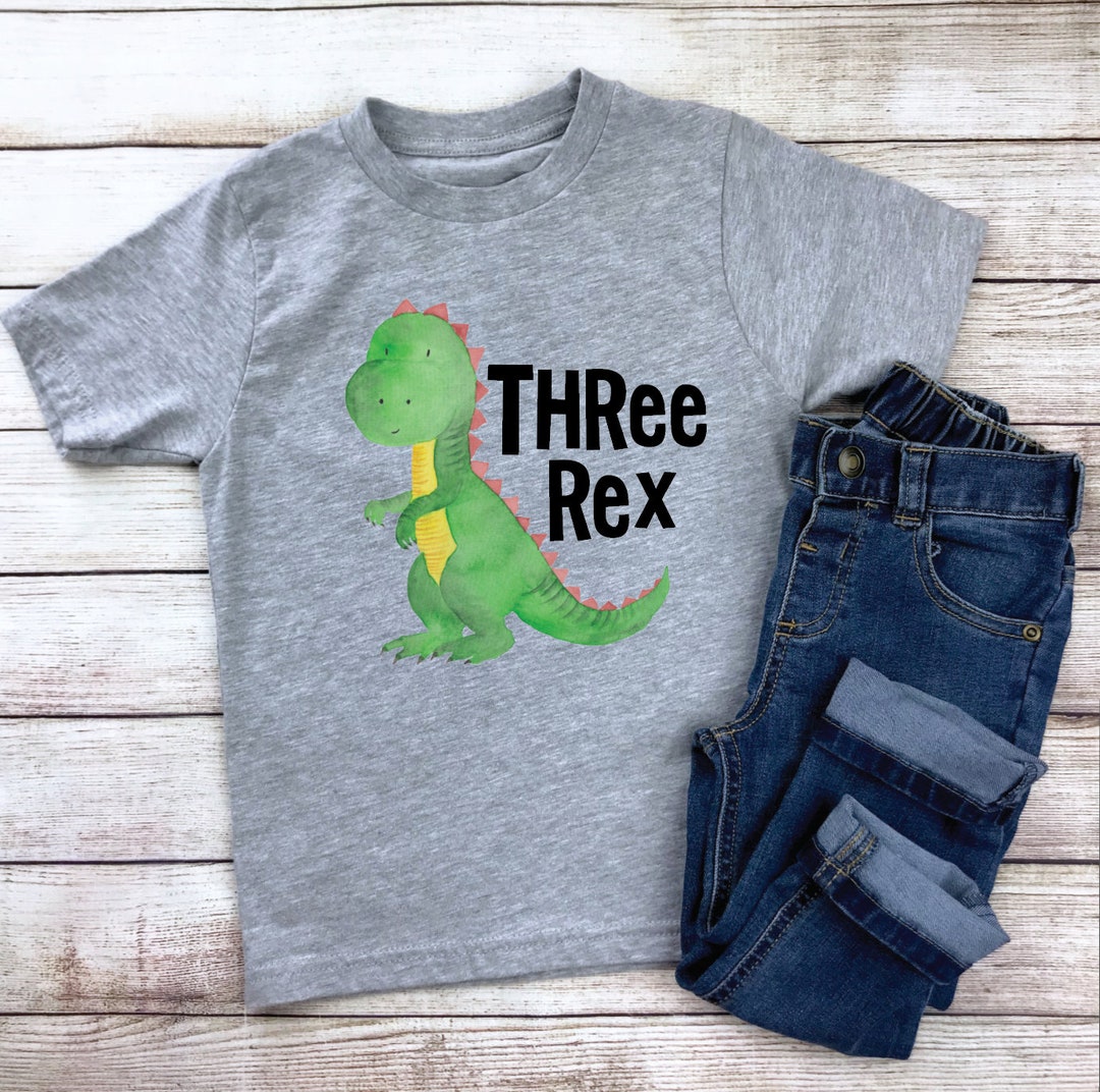Three Rex Birthday Shirt / Boys Third Birthday Shirt / Boys 3rd Birthday / 3rd Birthday Shirt ...