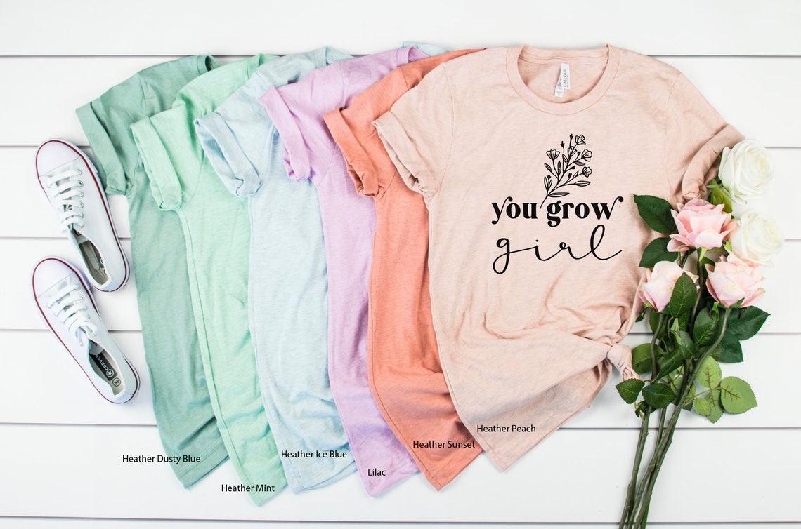 You Grow Girl Tshirt / You Grow Girl / Flower Shirt / | Etsy