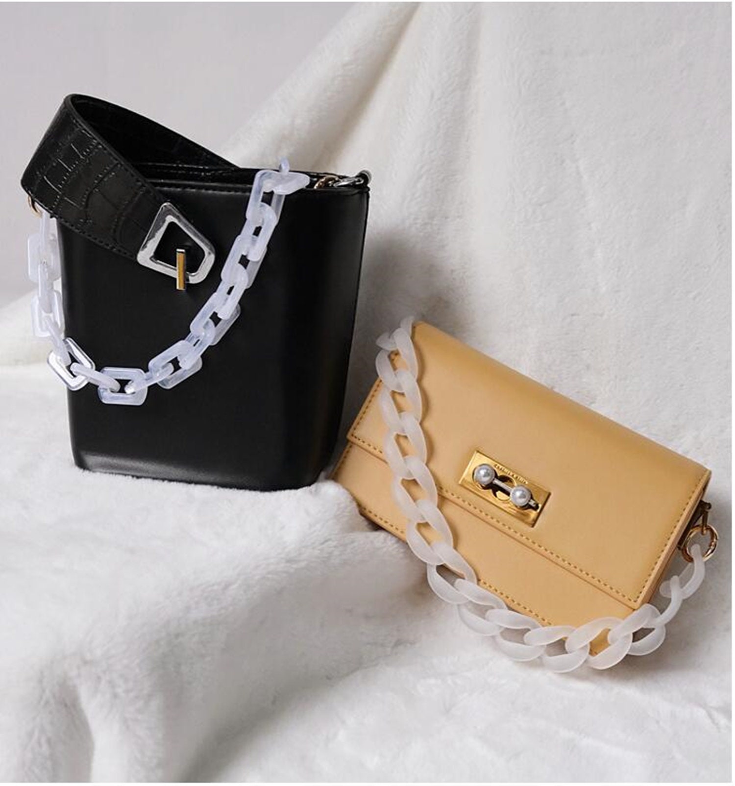 Acrylic Resin Chain Thick Chain Shoulder Bag Accessories Retro - Etsy