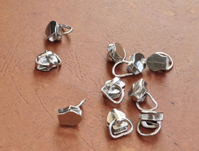 20PCS 5 Silver Metal Zipper With D Ring Bags Zipper Pull - Etsy