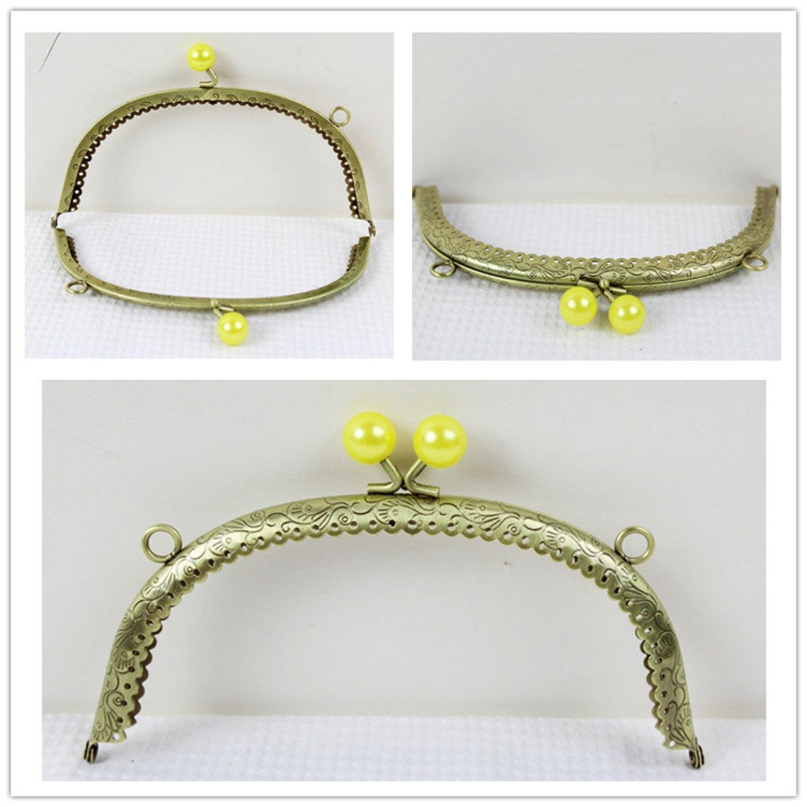 Antique Brass Wallet Frame With Ball Clasps Kiss Lock Frame - Etsy