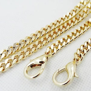 5mm Full Copper Purse Chain, Golden Purse Chain, Mini Bag Chain, Curb ...