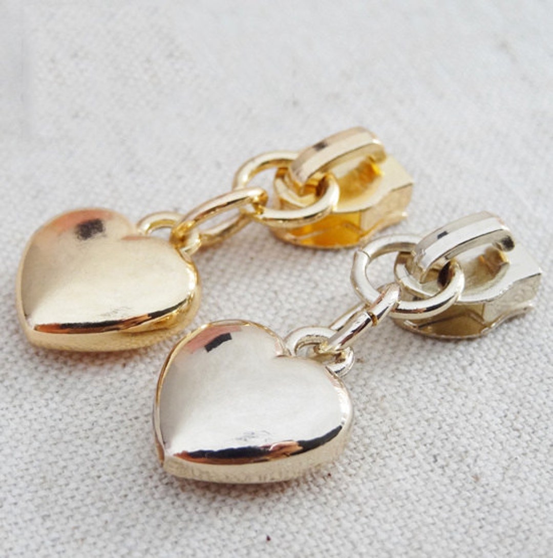 10PCS Golden Plated Heart-shaped Zipper Pull Purse - Etsy