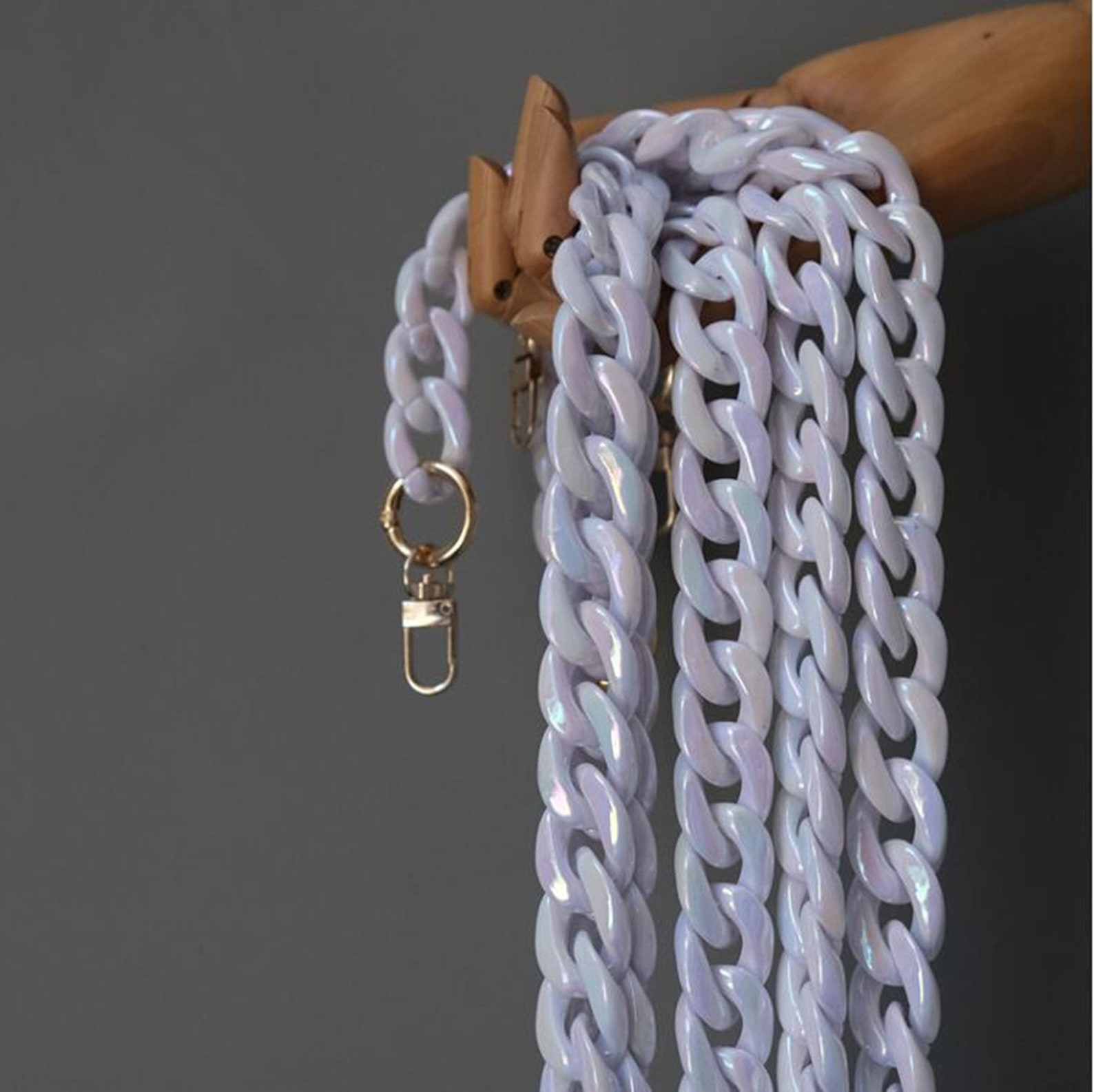 Fresh Chain Handmade Colorful Acrylic Chain White Chain Resin - Etsy