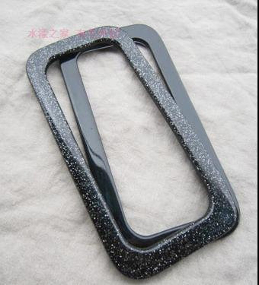 Black Shiny Bag Handle Rectangular Handle for Handbag Plastic Purse ...