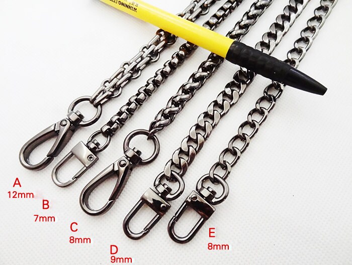 12mm Gunmetal Plated Purse Chain Purse Strap Curb Chain - Etsy
