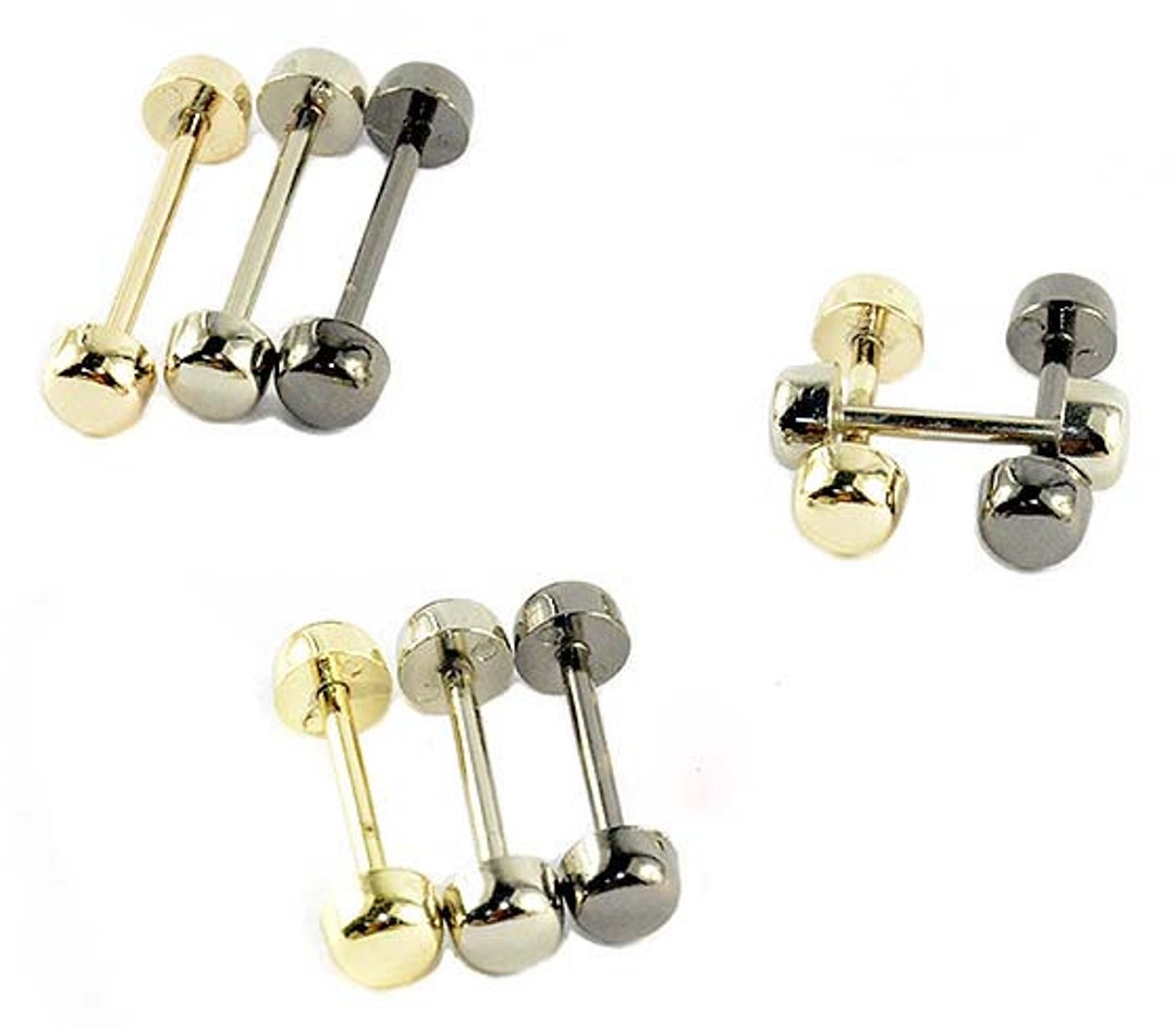 2PCS Light Golden Plated Purse Dumbbell Studs, Hardware Accessories ...
