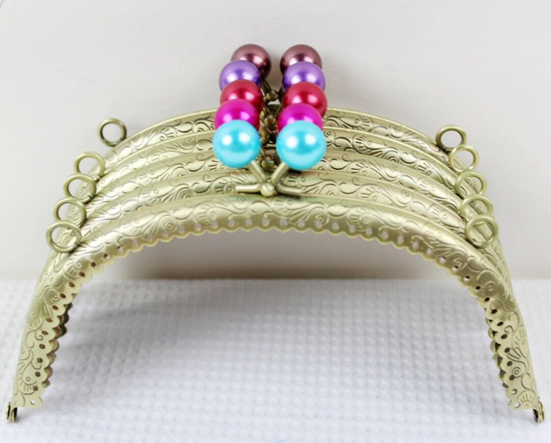 Antique Brass Wallet Frame With Ball Clasps Kiss Lock Frame - Etsy