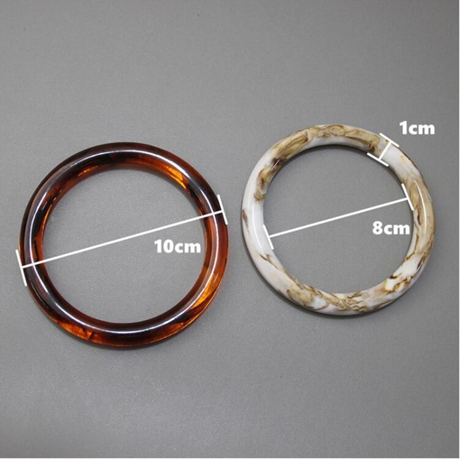 10cm Resin Circle Handle Fashion Acrylic Handle Round D-shaped - Etsy