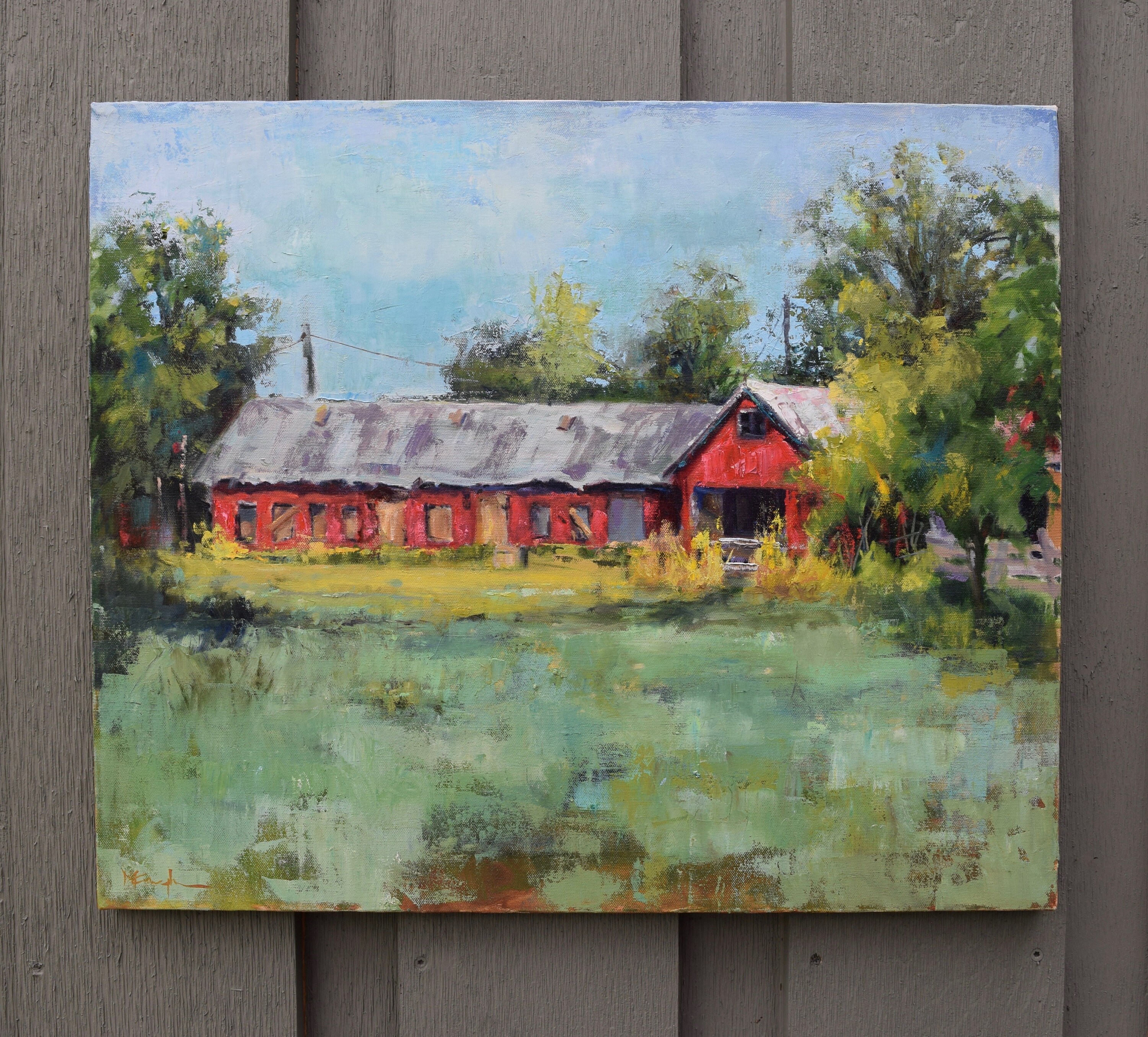 Red Farm Shed Oil Painting, Farmhouse Decor - Etsy
