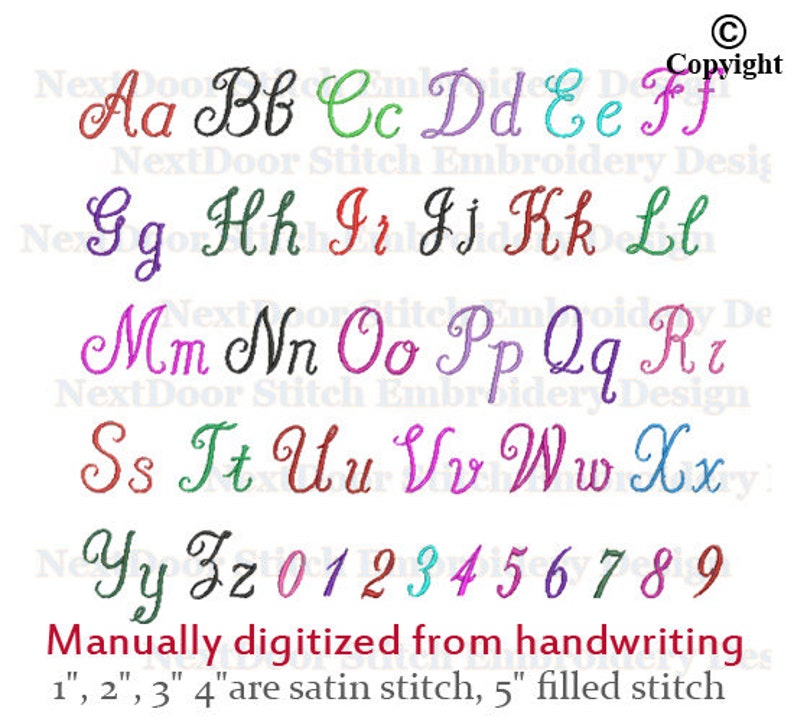 Fancy Script Font Embroidery Design Curly Alphabet Set Etsy