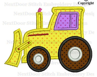 Bulldozer Embroidery Design - Etsy