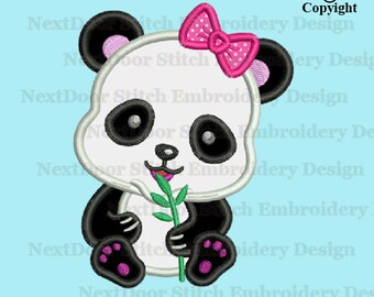 Panda Bear Applique | Etsy