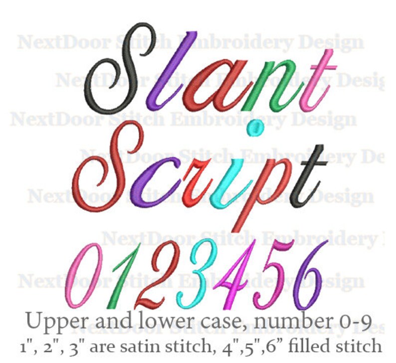Slant Script Font Embroidery Design Wedding Alphabet Set - Etsy