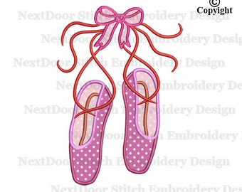 Ballerina Ballet Shoes Slippers Machine Embroidery Design - Etsy