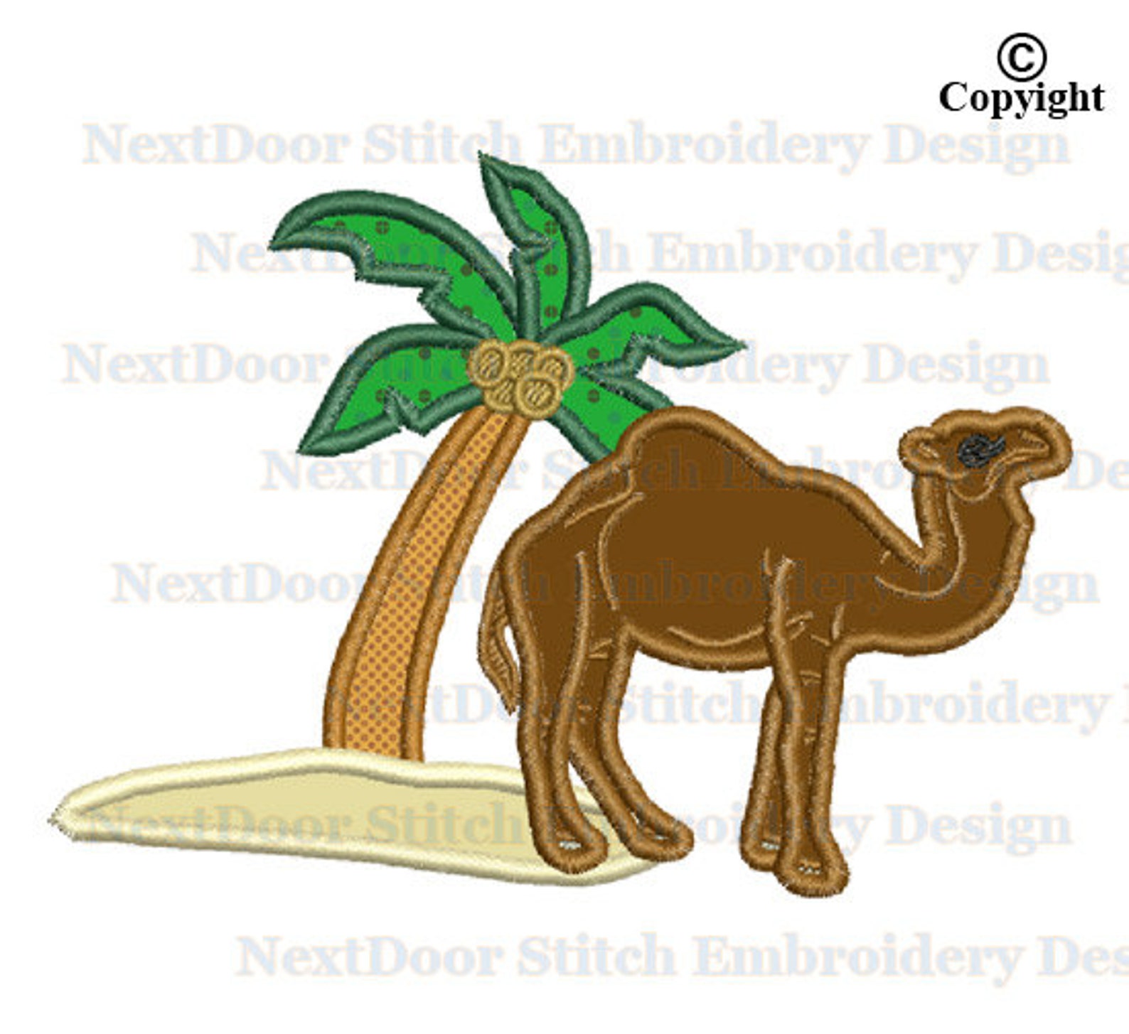 Camel Embroidery Applique Design Palm Tree Machine - Etsy