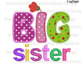 Big Sis Applique Design - Etsy