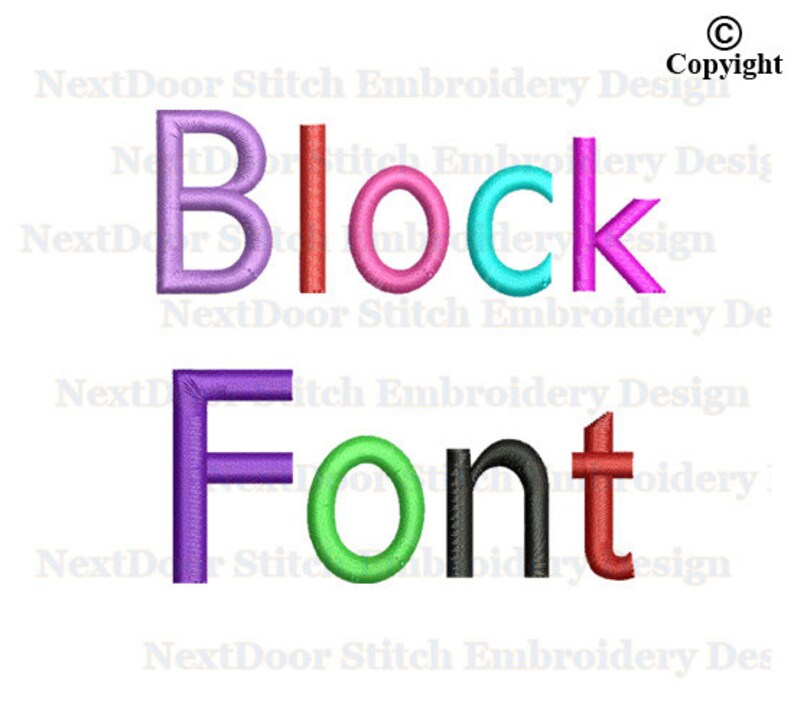 Block Font Embroidery Design Thick Font Alphabet Set | Etsy