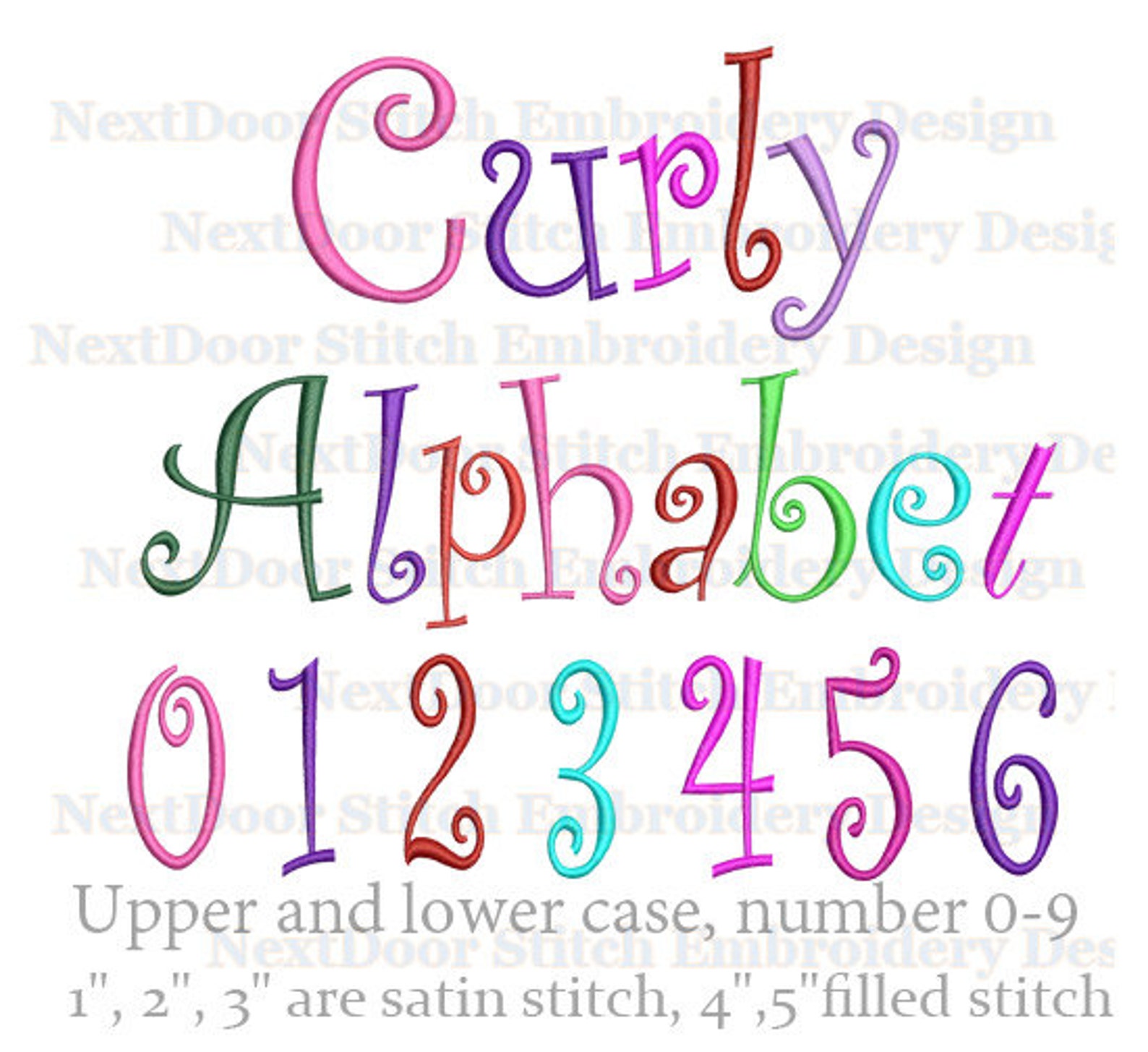 Curly Font Embroidery Design Script Alphabet Set BX Files | Etsy