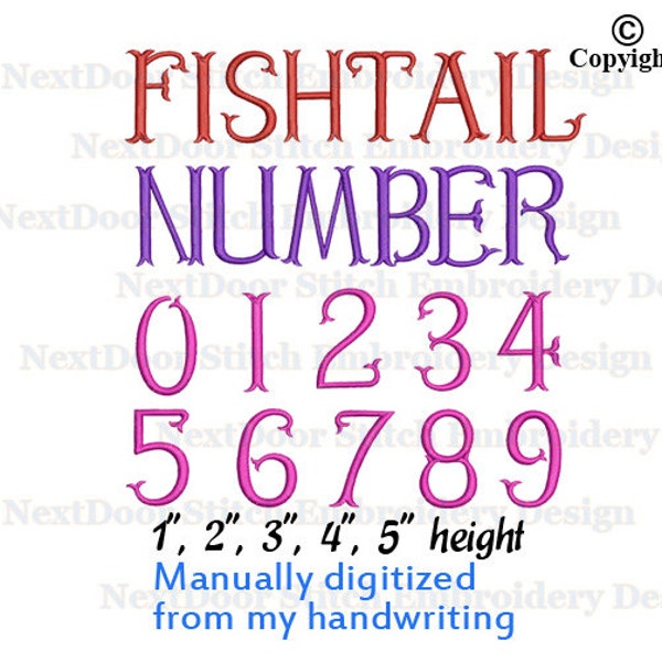 Machine Embroidery Fish Tail Font - Etsy
