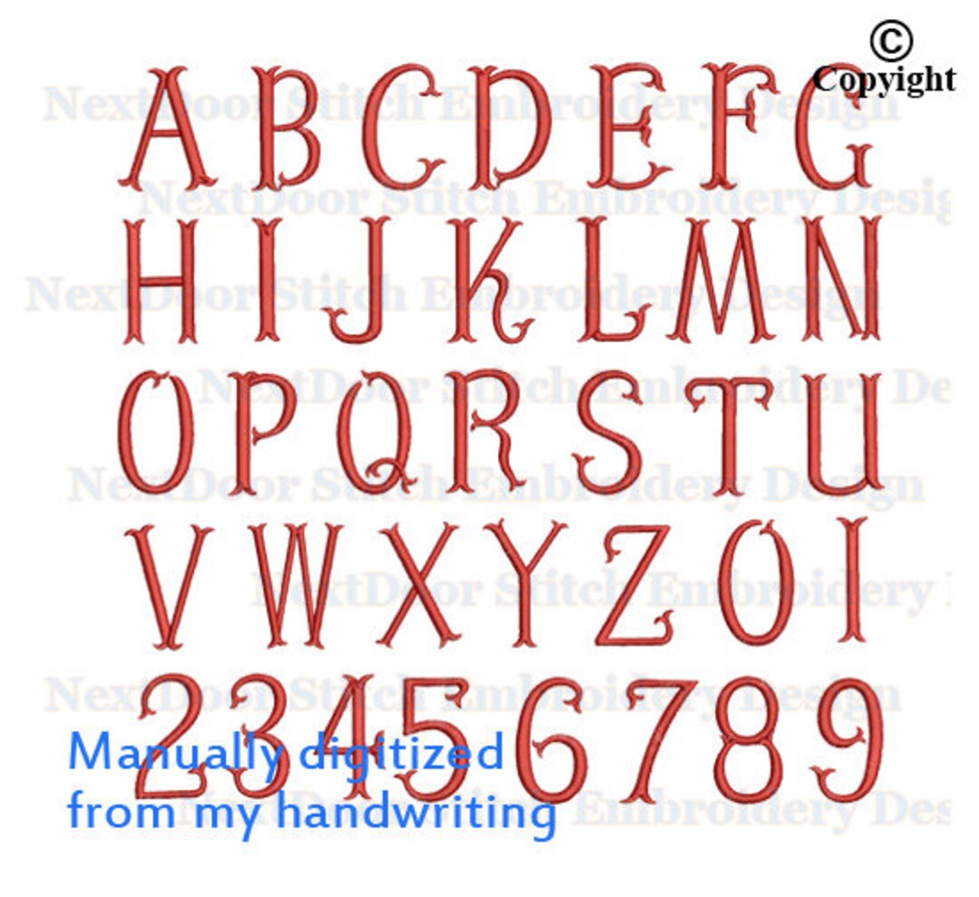 Fishtail Font Embroidery Design Alphabet Set Machine - Etsy