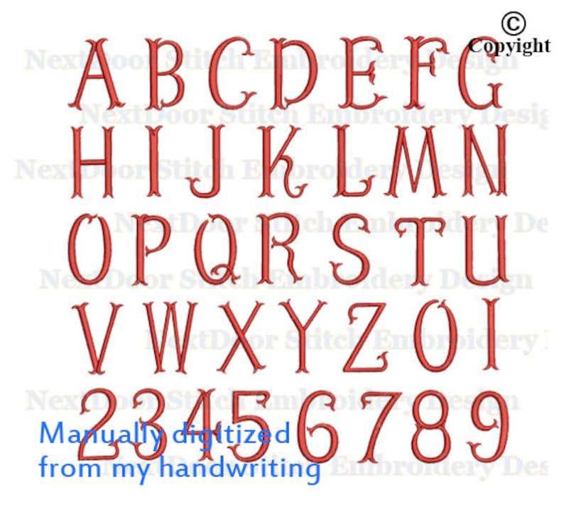 Fishtail Font Embroidery Design Alphabet Set Machine - Etsy