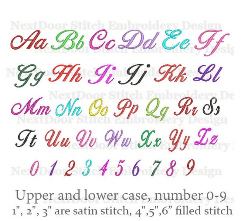 Slant Script Font Embroidery Design Wedding Alphabet Set - Etsy