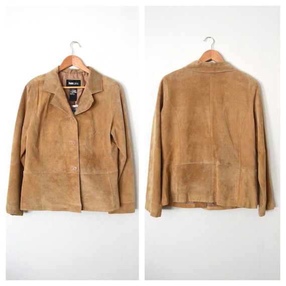 Camel Brown Suede Leather Jacket | Washable Suede Jac… - Gem