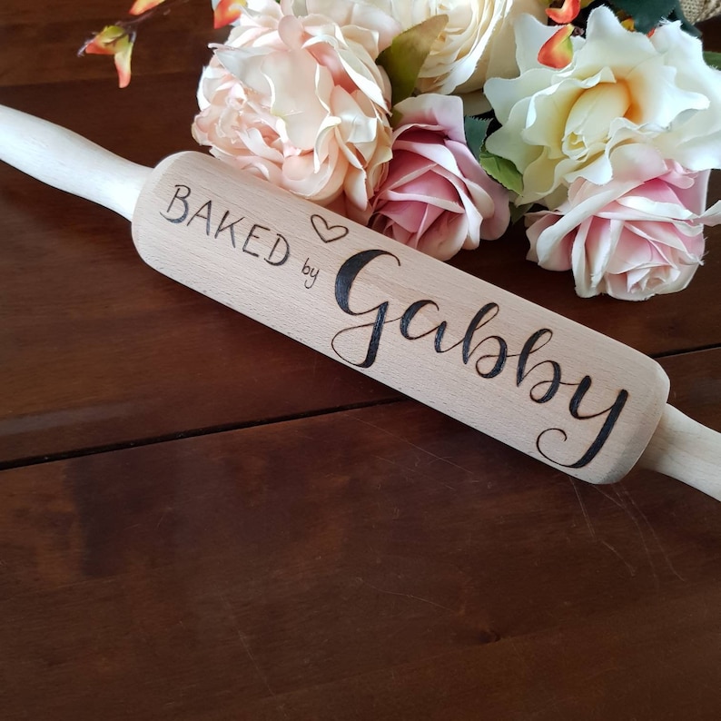 Personalised Rolling Pin Baking Gift With Custom Pyrography - Etsy
