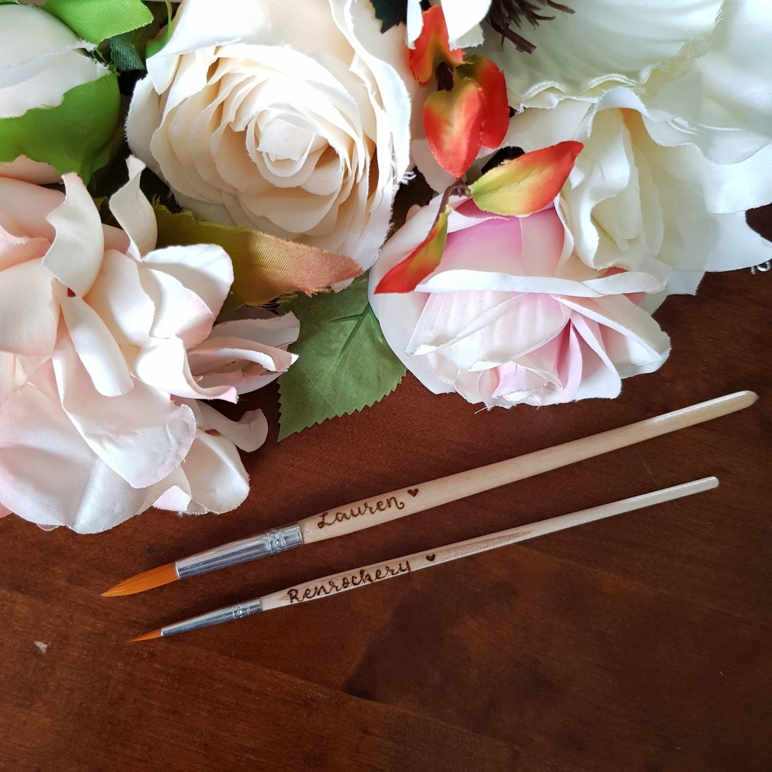 Personalised Paint Brushcustom Brush Set Wood Burned Artist - Etsy