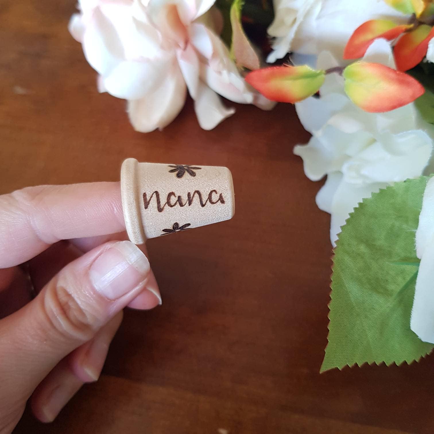 Personalised thimble wooden thimble wood finger protector | Etsy