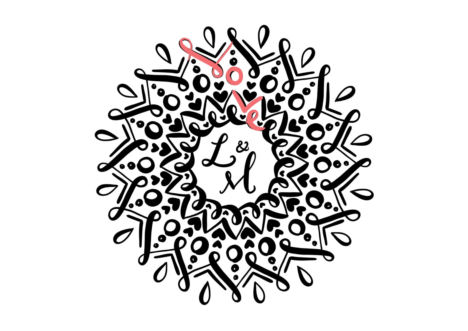 Love Mandala Instant Download Print at Home Wedding Gift - Etsy