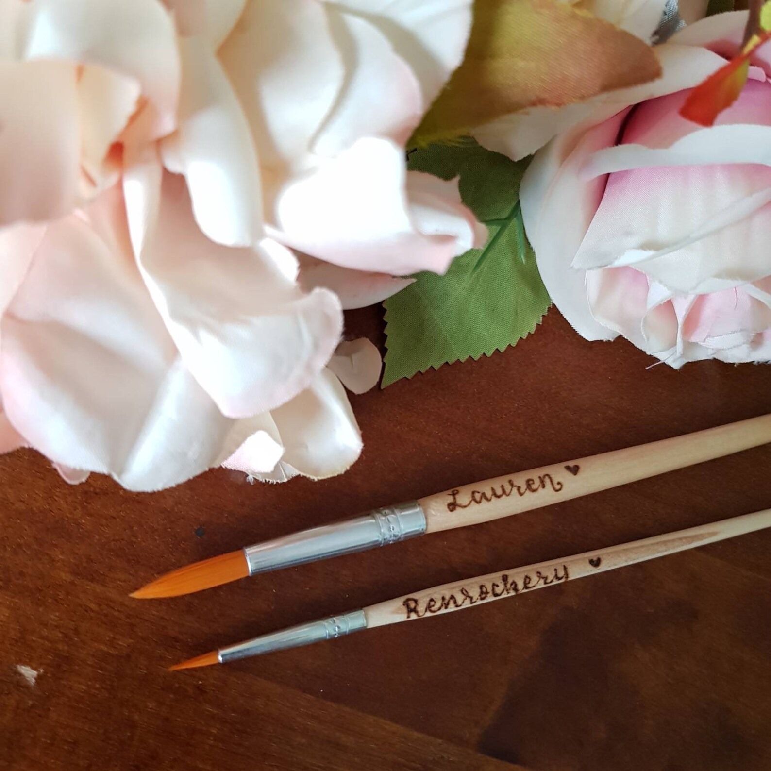Personalised Paint Brushcustom Brush Set Wood Burned Artist - Etsy