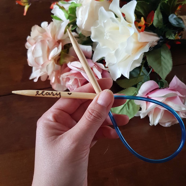 Circular Knitting Needles, Personalised Knitting Needles, Custom Bamboo ...