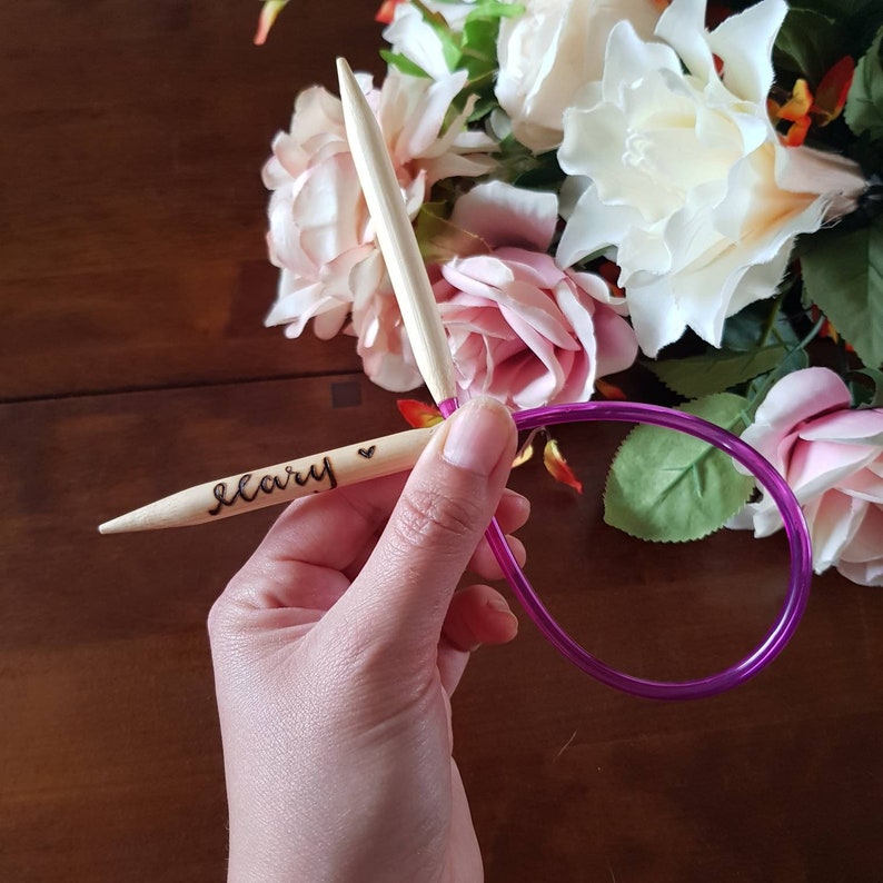 Circular Knitting Needles, Personalised Knitting Needles, Custom Bamboo ...