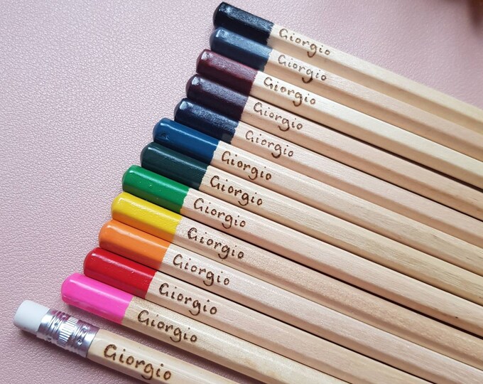 Personalised Colouring Pencils 12 Mixed Colouring Pencils - Etsy