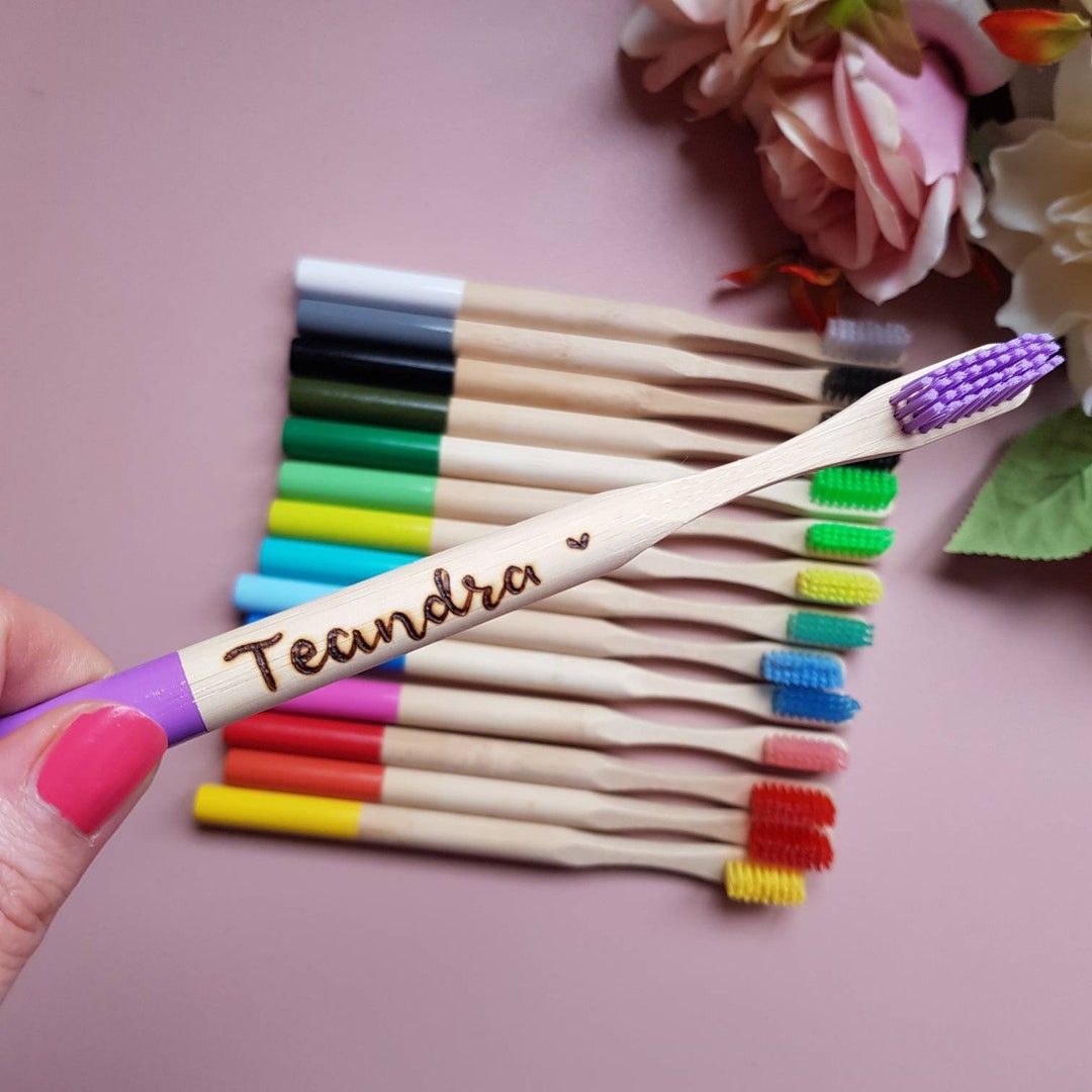 Bamboo Toothbrush, Personalised Toothbrushes, Colourful, Eco Friendly ...