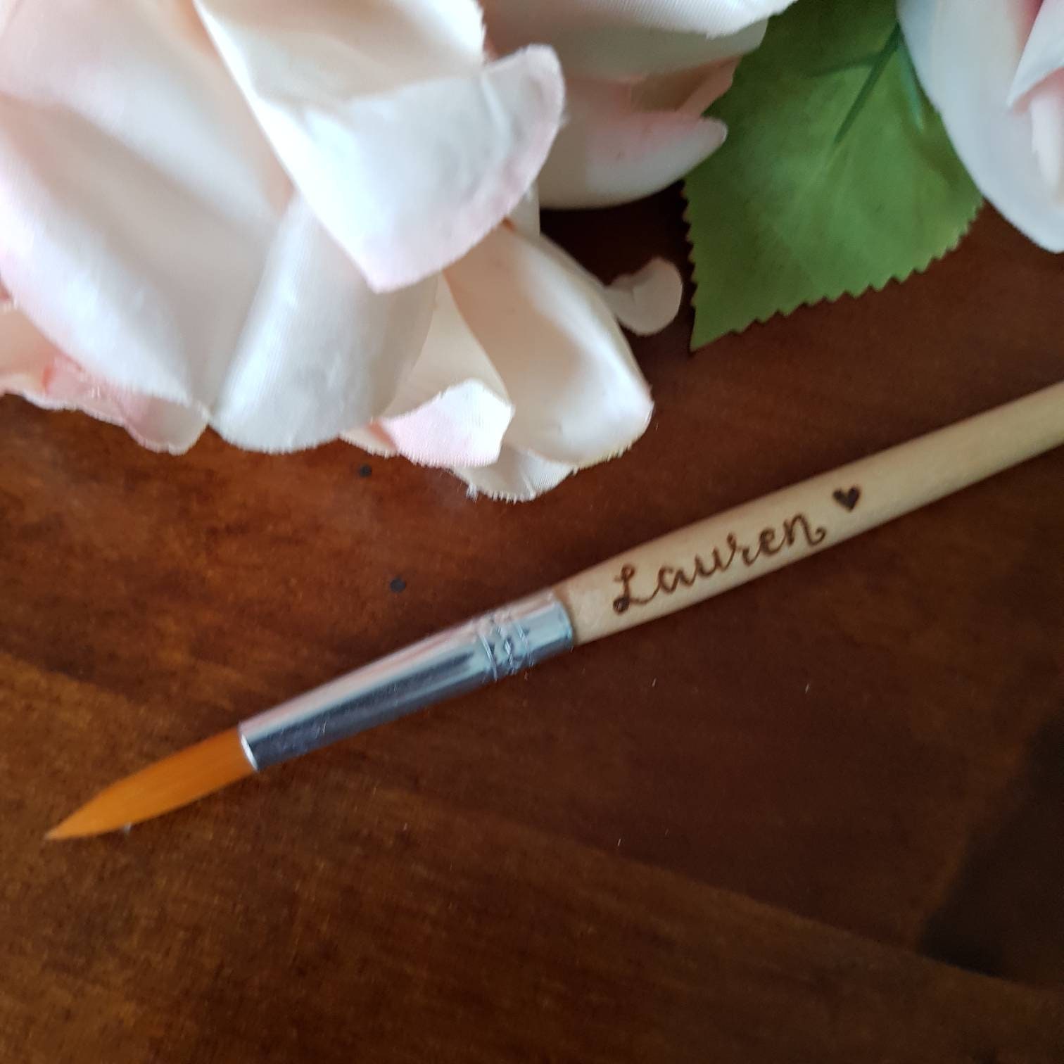 Personalised Paint Brushcustom Brush Set Wood Burned Artist - Etsy