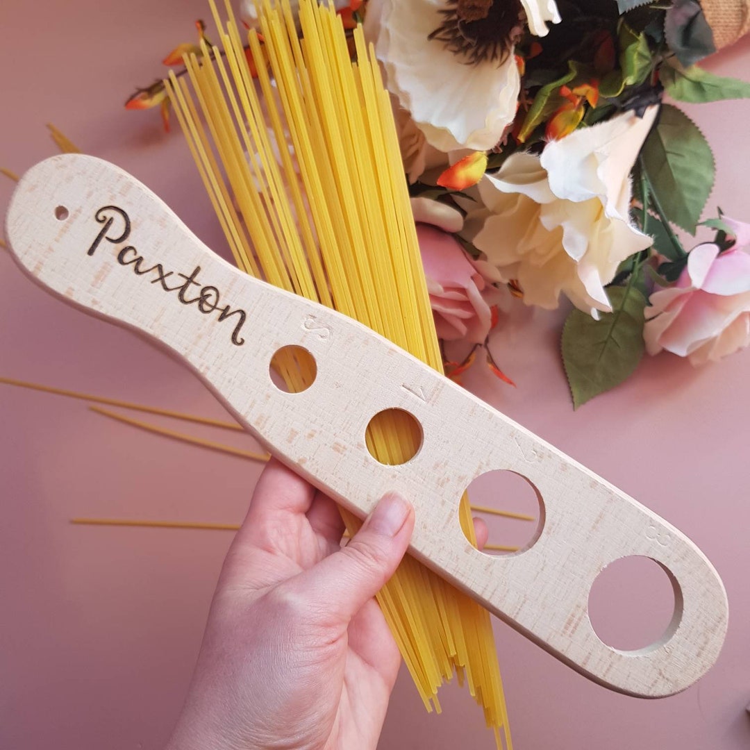 Personalised Spaghetti Measure, Wooden Pasta Size Guide, Custom ...
