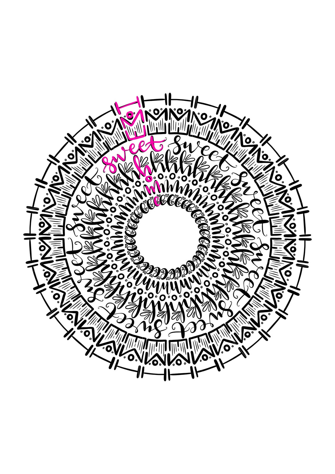 Home Sweet Home Mandala Instant Download Print at Home New - Etsy