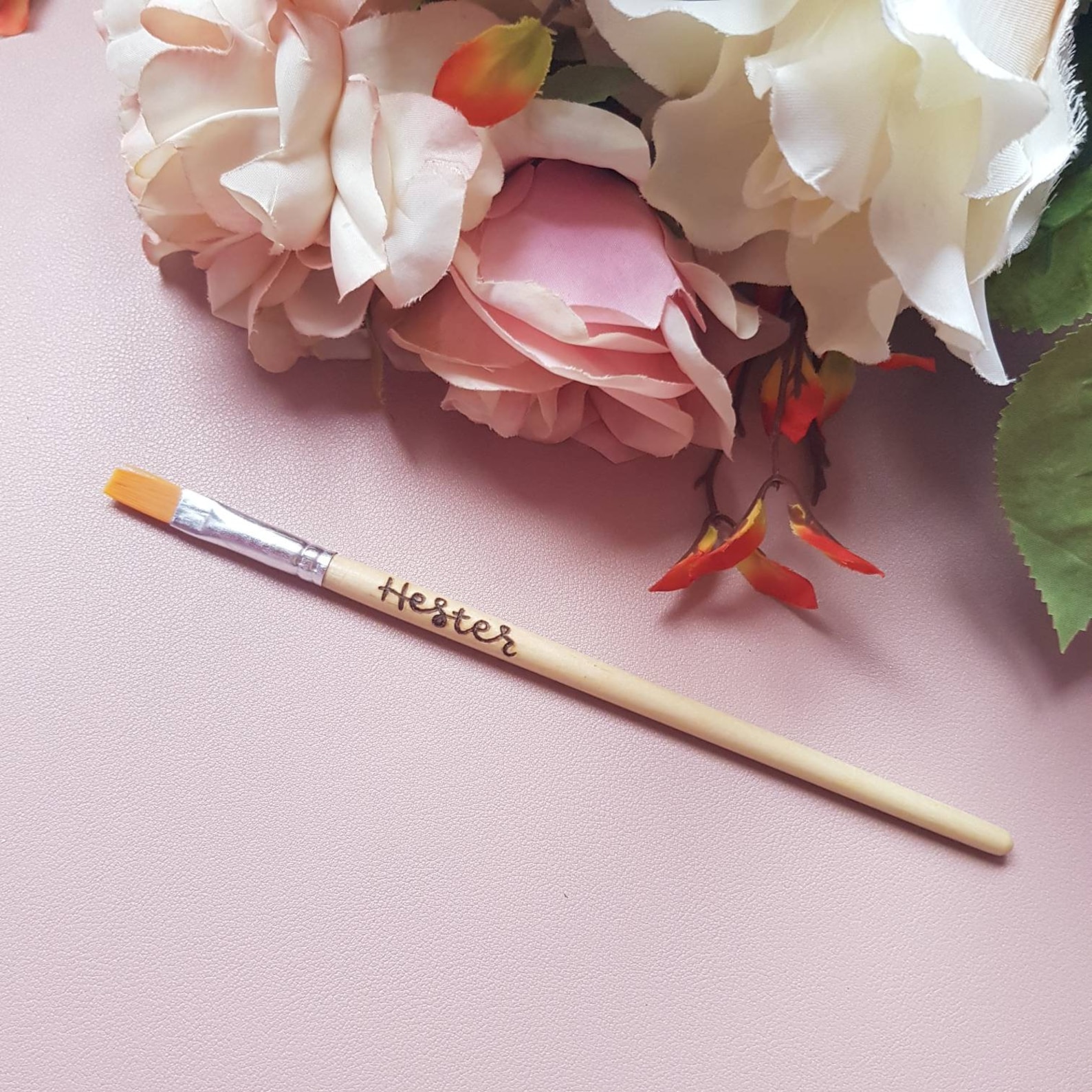 Personalised Paint Brushcustom Brush Set Wood Burned Artist - Etsy