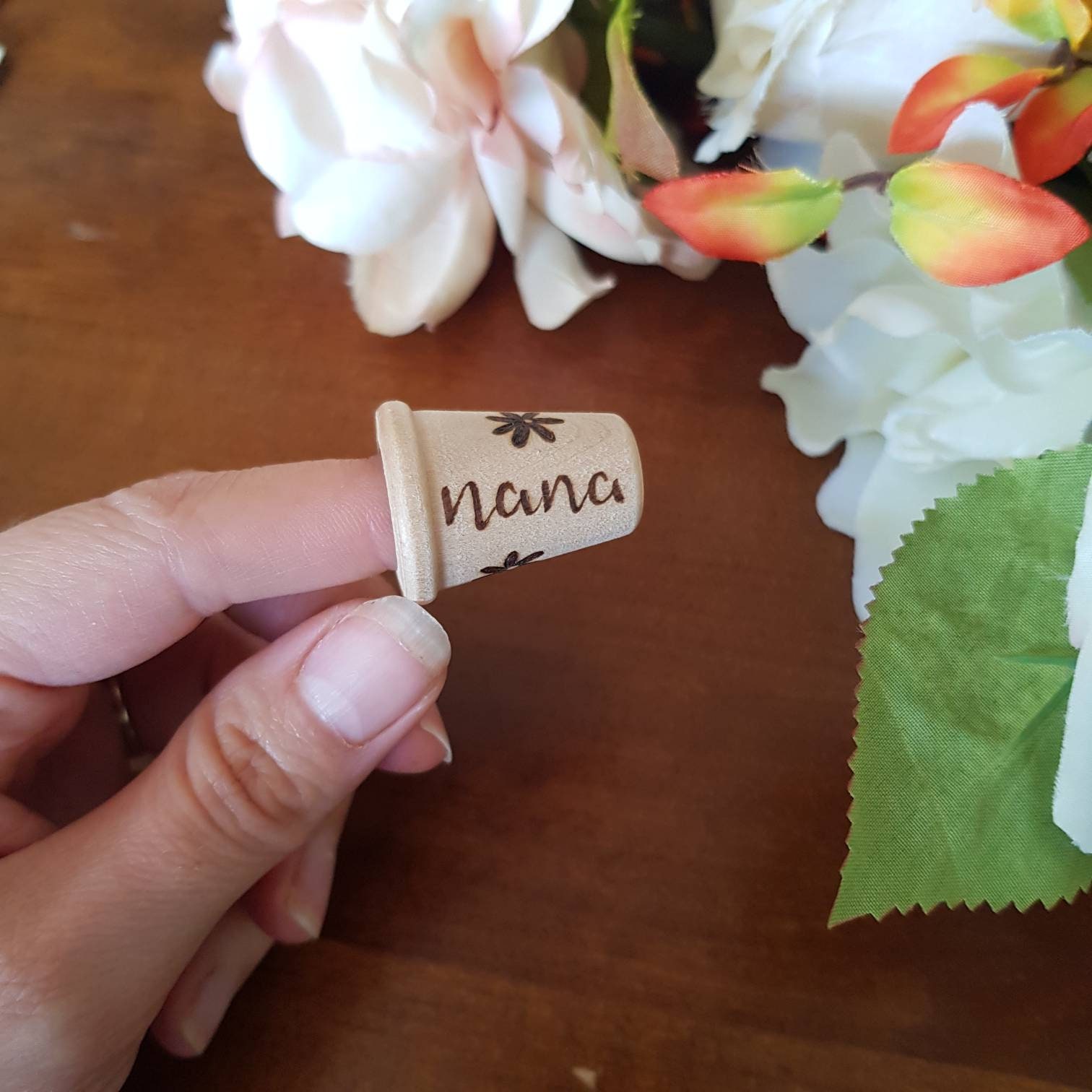 Personalised thimble wooden thimble wood finger protector | Etsy