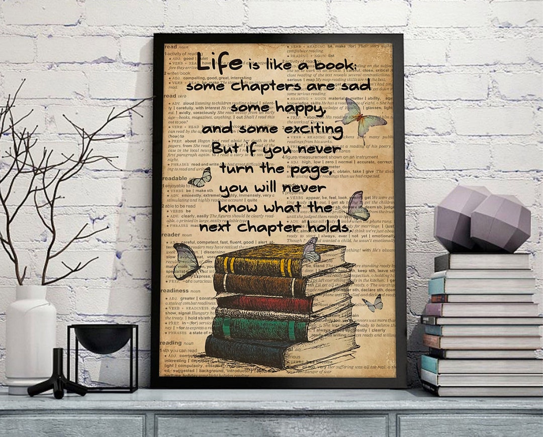 Life is Like A Book Poster Vintage Book Poster Book Lovers - Etsy