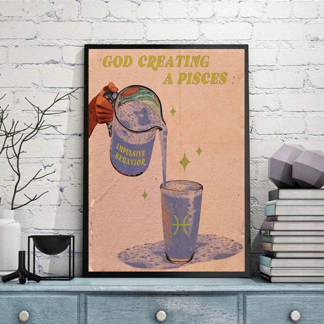 God Creating A Pisces Zodiac Sign Poster Horoscopes Art - Etsy