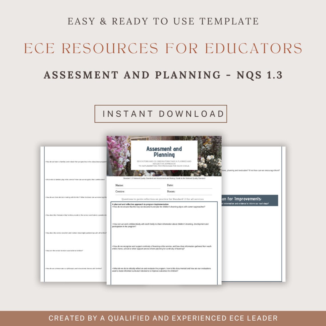 Critical Reflection Template for ECE Leaders to Reflect Assessment and ...