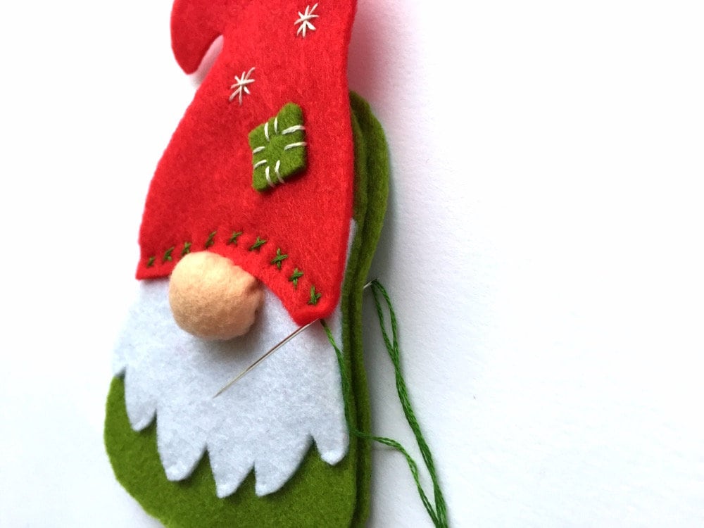 Swedish Gnome Ornament PDF, Felt Gnome Pattern, Christmas Gnome Sewing ...